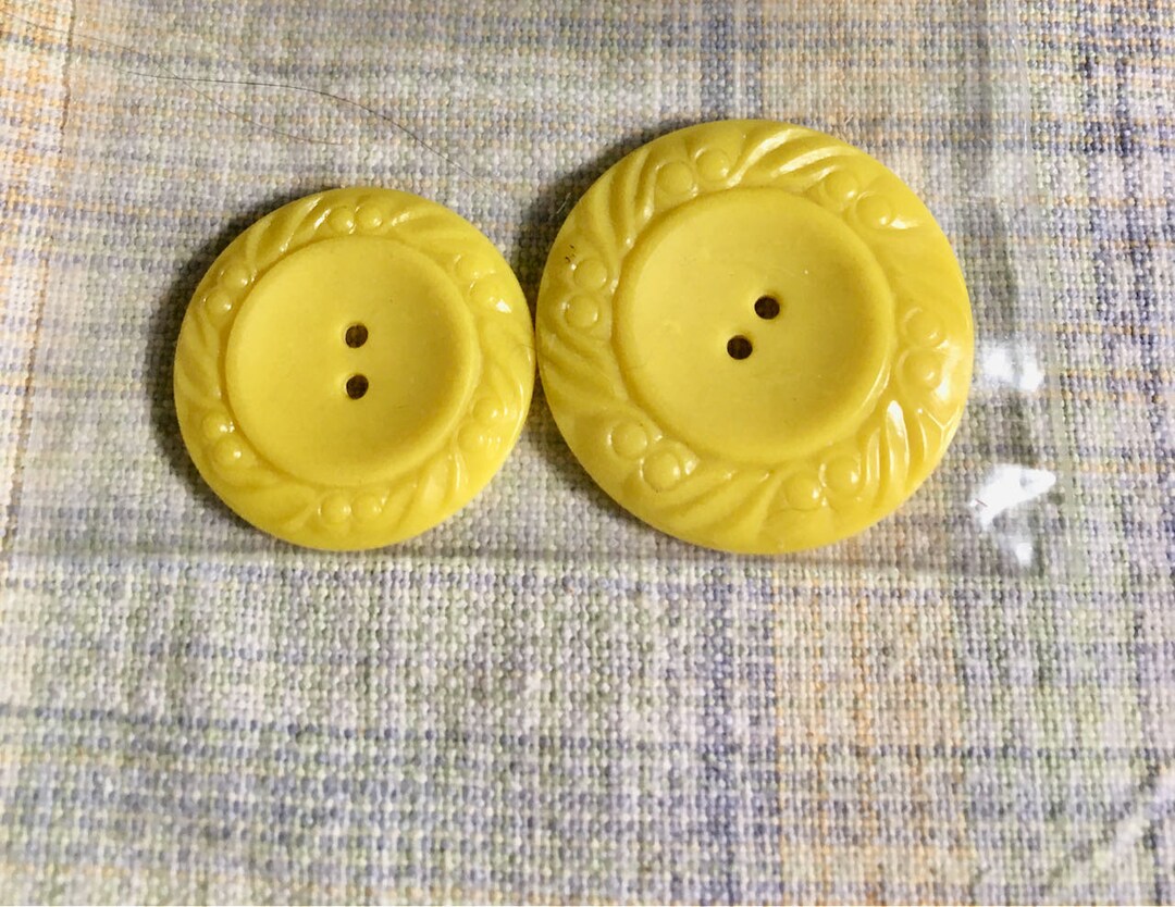 Set of 2 Yellow Colt Sewing Buttons One is 1 1/8 the - Etsy