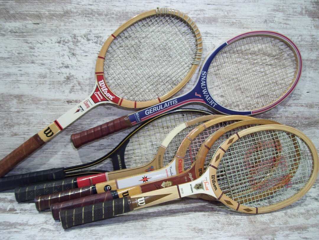 Wood Tennis Rackets Wilson Jimmy Connors Snauwaert Vitas Gerulaitis ...
