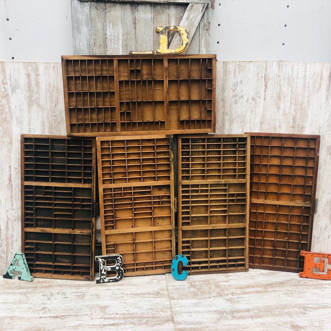 Hamilton Wood Printers Drawer Typeset Printers Tray Letterpress Curio ...