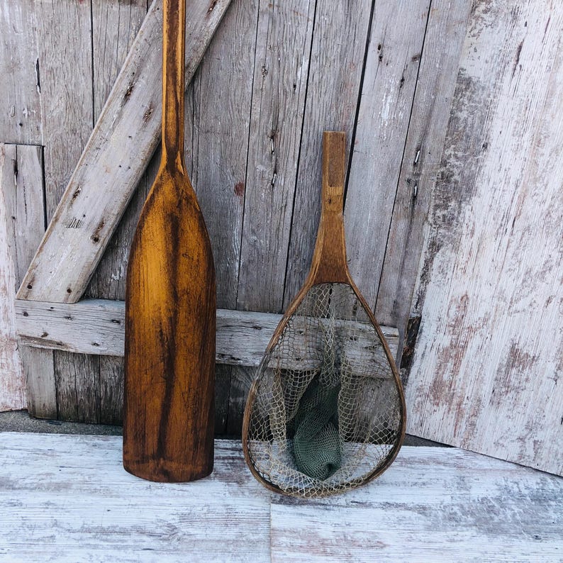 Walnut Vintage Wooden Canoe Paddle Feather Brand Seasense Paddles Wood ...