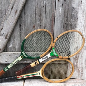 Wood Tennis Racket Wilson Stan Smith Pancho Gonzales Slazenger Dynamic ...