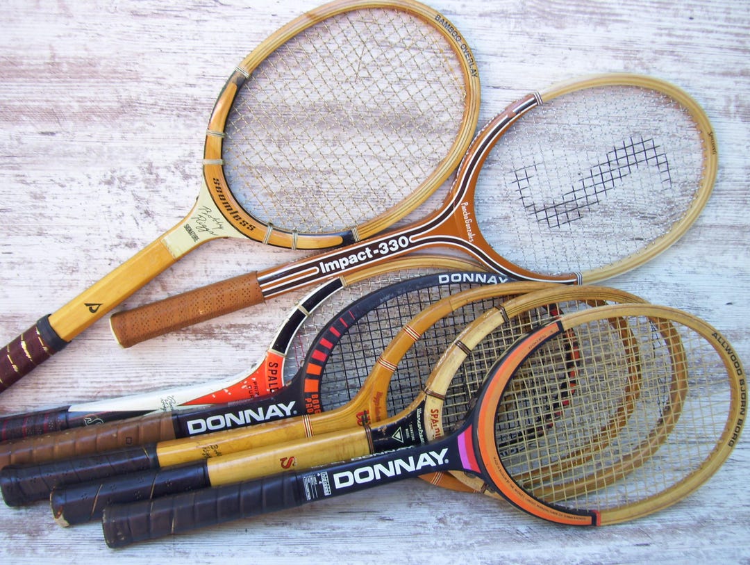 Wood Tennis Racquets Wilson Bobby Riggs Donnay Bjorn Borg Allwood ...