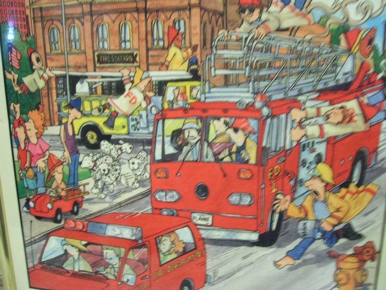 John Holladay Fire Fighter Poster 1989 Firetrucks OR Fire Department ...
