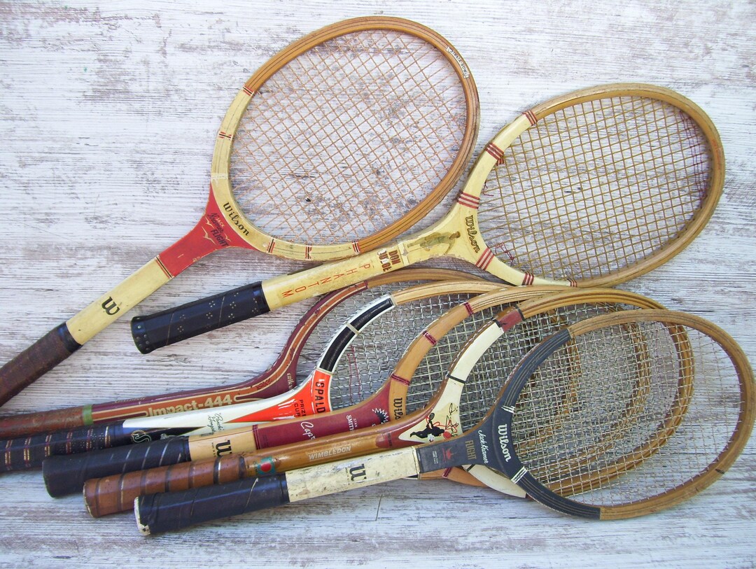 Wood Tennis Racket Wilson Jack Kramer Spalding Pancho Gonzales Don ...