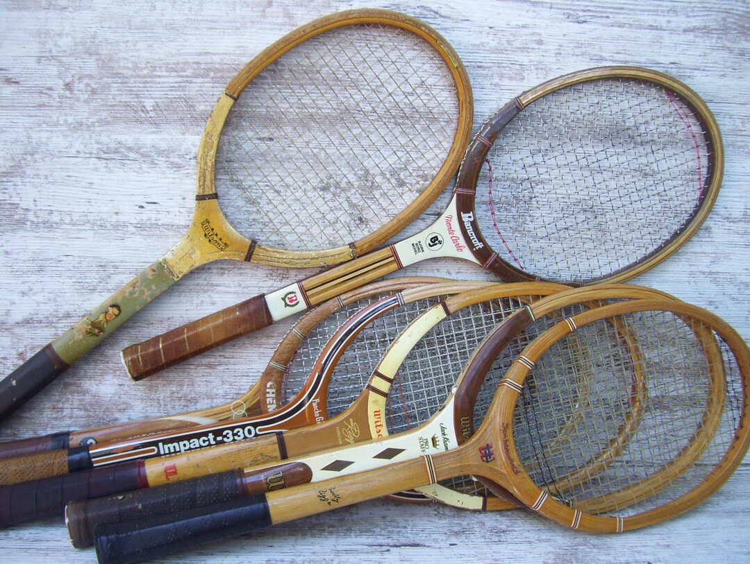 Wood Tennis Racquets Wilson Bobby Riggs Jack Kramer Bjorn Borg Bancroft ...