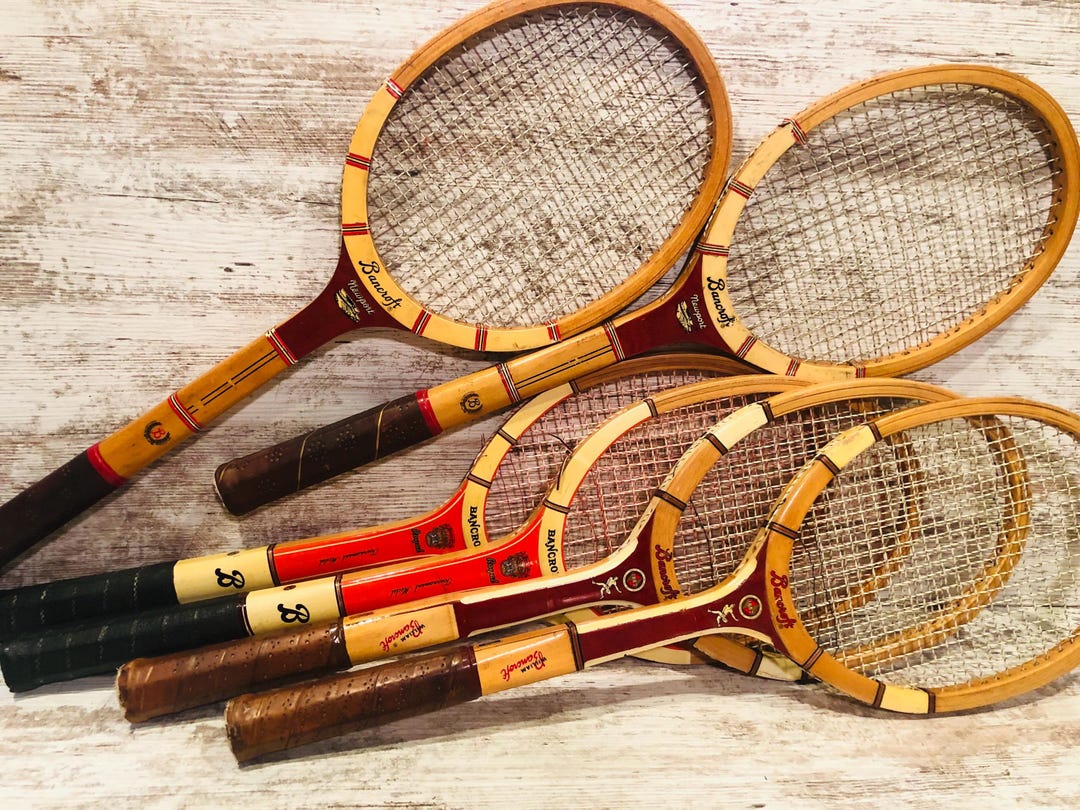 2 Wood Tennis Racket PAIRS Bancroft Royal Newport William Bancroft ...