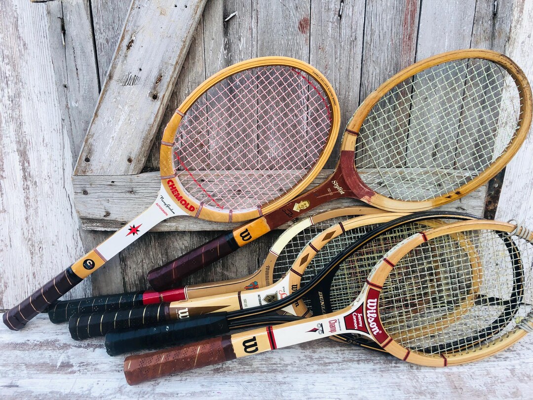 Wood Tennis Rackets Wilson Jimmy Connors Snauwaert Vitas Gerulaitis ...