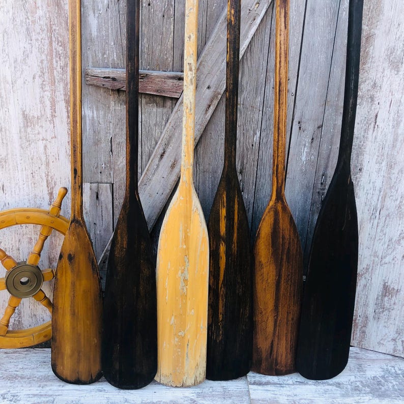 Walnut Vintage Wooden Canoe Paddle Feather Brand Seasense Paddles Wood ...