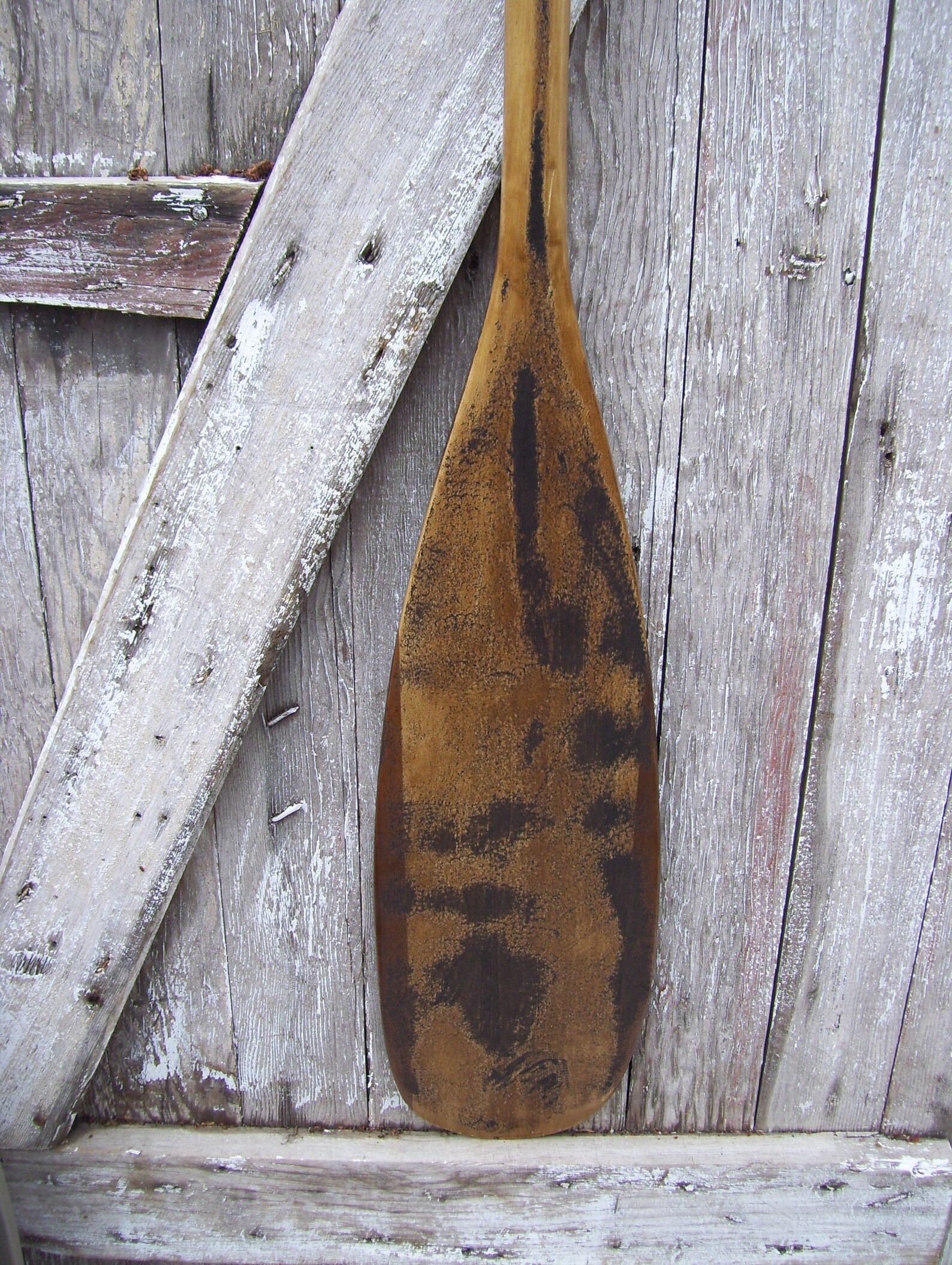Vintage Wooden Oars Painted Wood Boat Oars OR Stained Canoe Paddle ...