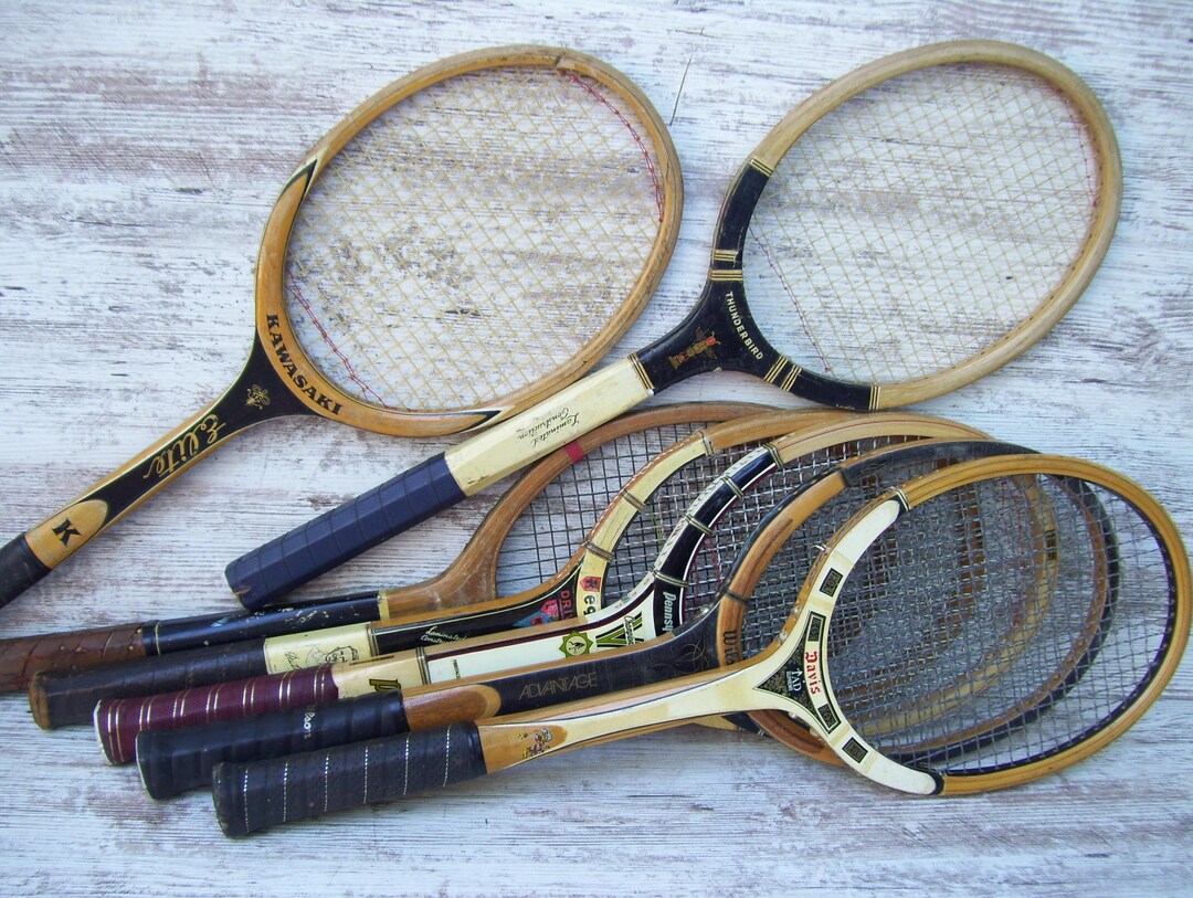 Wood Tennis Racket Davis TAD Regent Don Budge Wilson Advantage Kawasaki ...