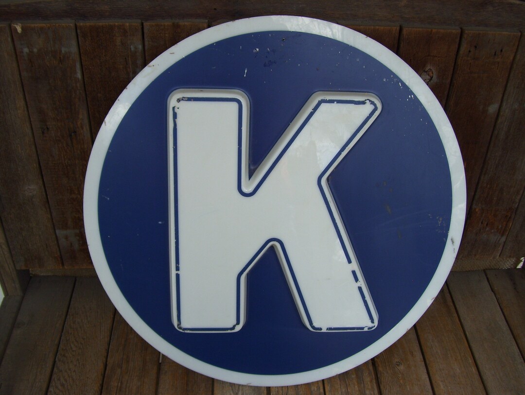 Large Initial K Blue Plastic 3 D Letter Round Shape Alphabet Letter ...