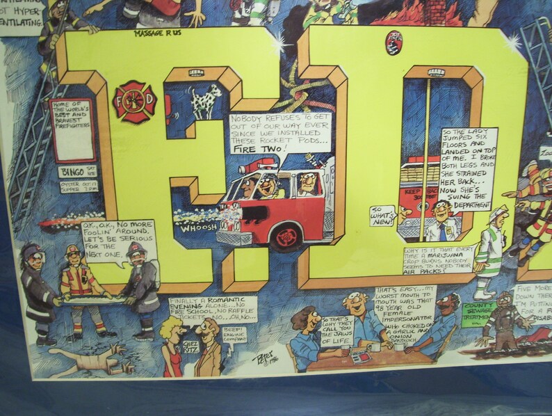 John Holladay Fire Fighter Poster 1989 Firetrucks OR Fire Department ...