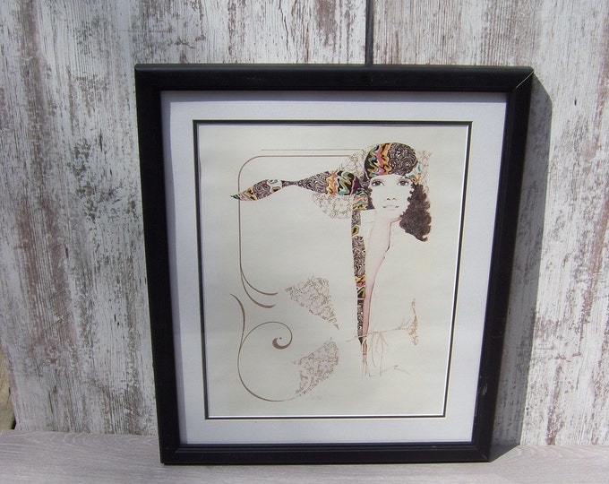 William W. Tara Signed Lithograph 1970s Print Woman's Face Series Wild ...