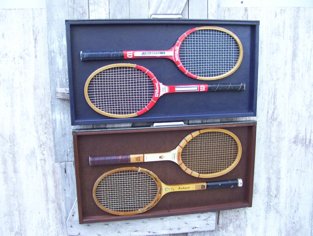 Wood Tennis Rackets Wilson Jack Kramer Valiant Jimmy Connors Stan Smith ...