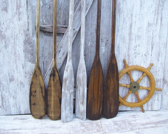 Vintage Wooden Oars Feather Brand Painted Wood Boat Oars Marine Canoe ...