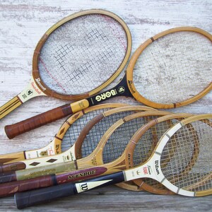 Wood Tennis Racquets Wilson Bobby Riggs Jack Kramer Bjorn Borg Bancroft ...