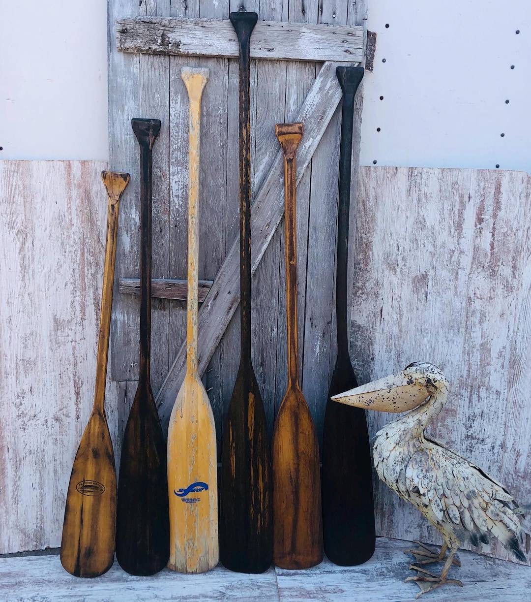 Walnut Vintage Wooden Canoe Paddle Feather Brand Seasense Paddles Wood ...
