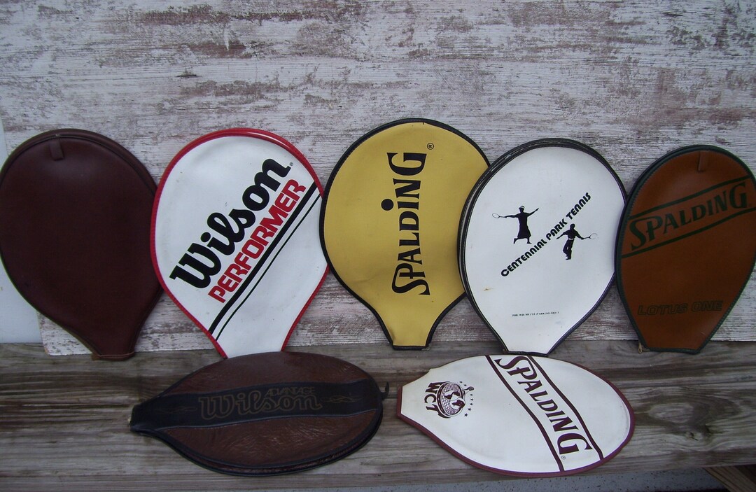 Wood Tennis Racket Cover Vinyl Wilson Bancroft Spalding WCT Performer ...
