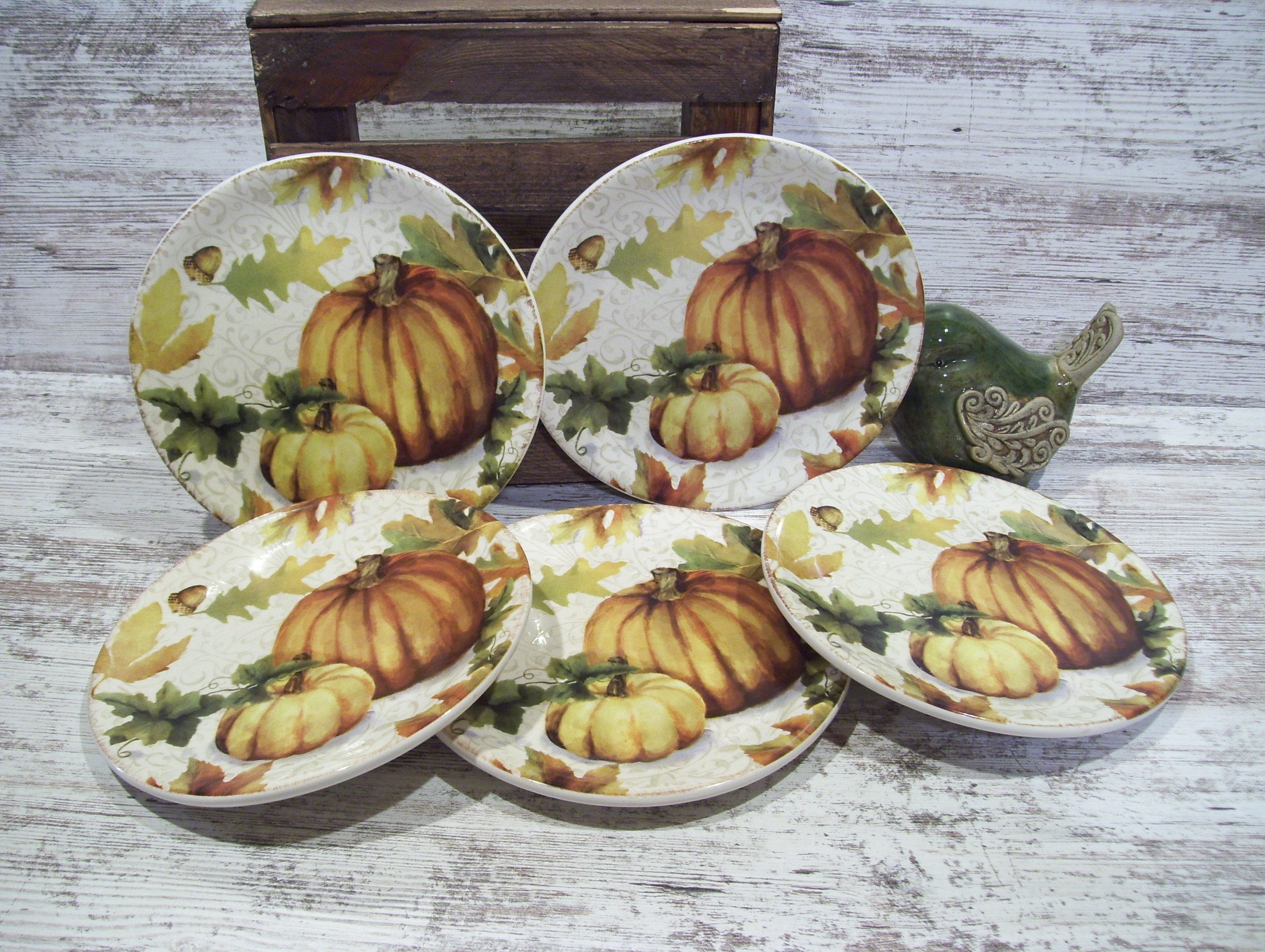 4 Crate and Barrel Plates Blue Summer Flowers OR 5 Pier 1 | Etsy