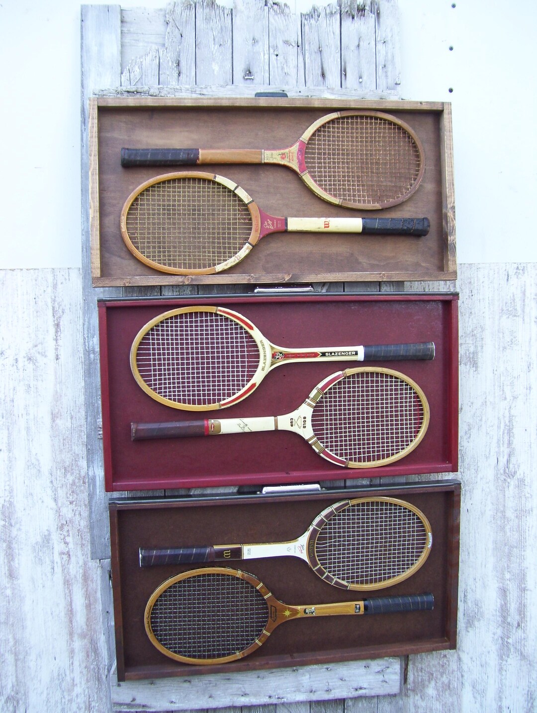 Wood Tennis Rackets Wilson Don Budge Victor Butch Buchholz Dunlop ...