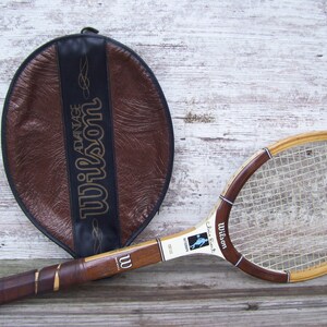 Wood Tennis Racket Cover Vinyl Wilson Bancroft Spalding WCT Performer ...