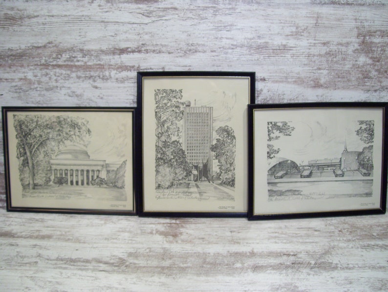 MIT Chapel Charles H Overly College Pencil Sketch Drawing | Etsy