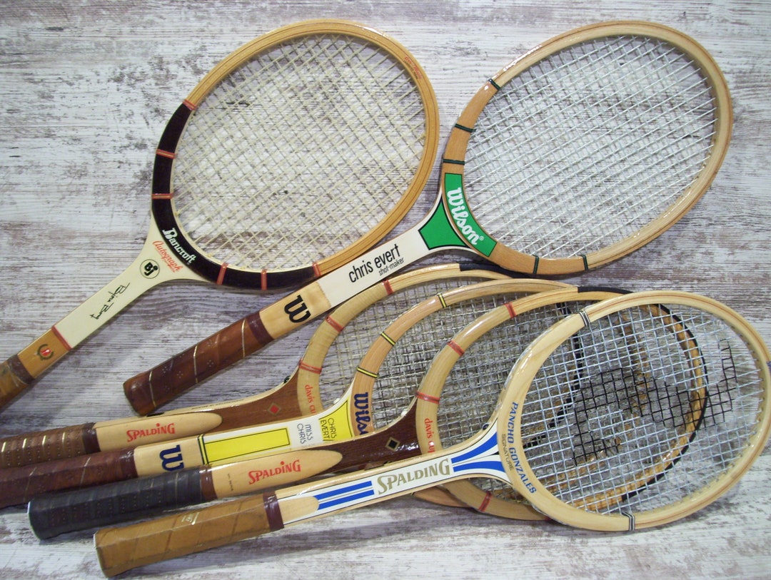 Wood Tennis Racket Wilson Spalding Pancho Gonzales Bancroft Bjorn Borg ...