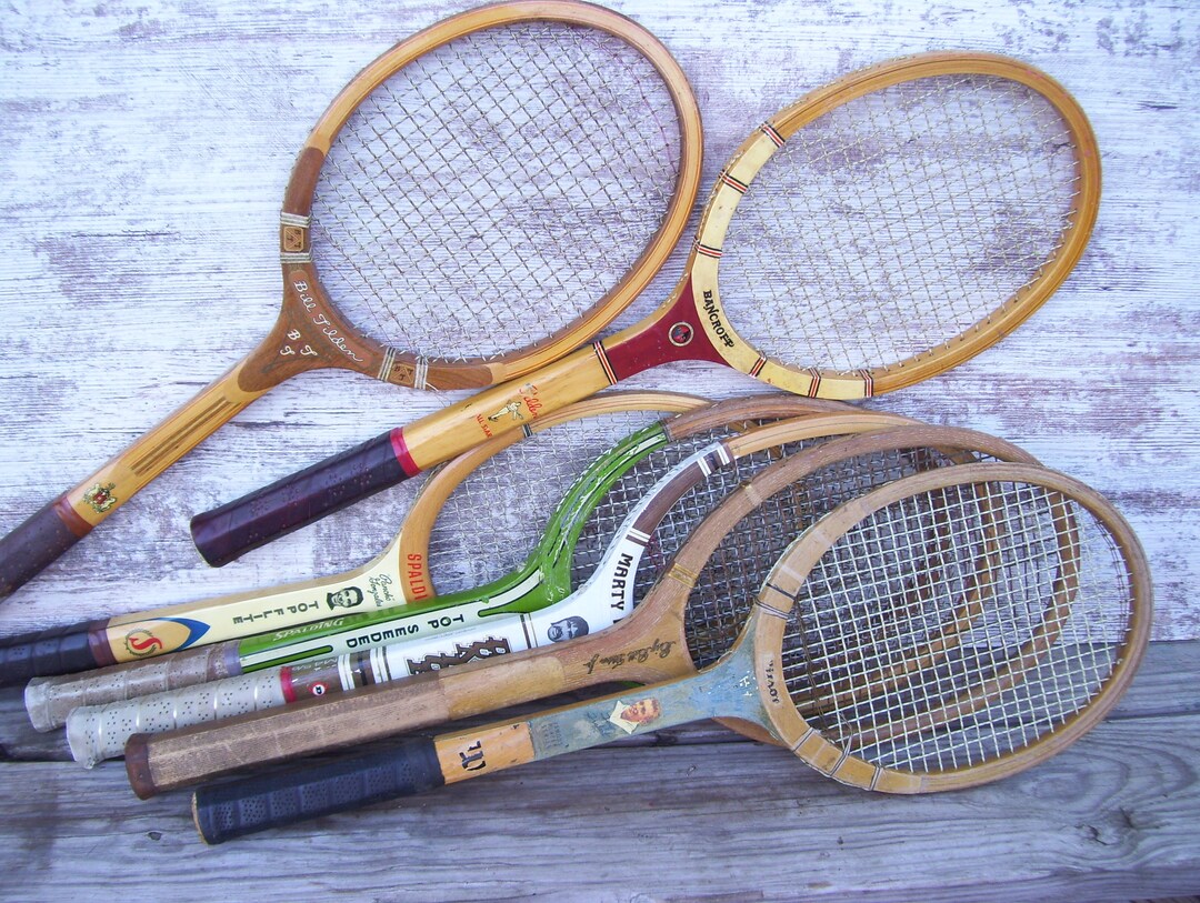 Wood Tennis Rackets Wilson Big Bill Tilden Bancroft Pancho Gonzales ...