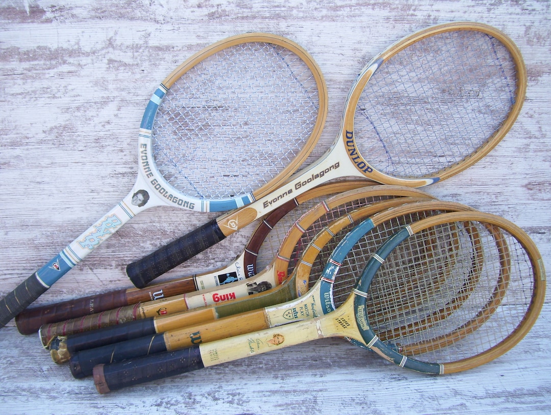 Wood Tennis Racquets Wilson Billie Jean King Chris Evert Maureen ...