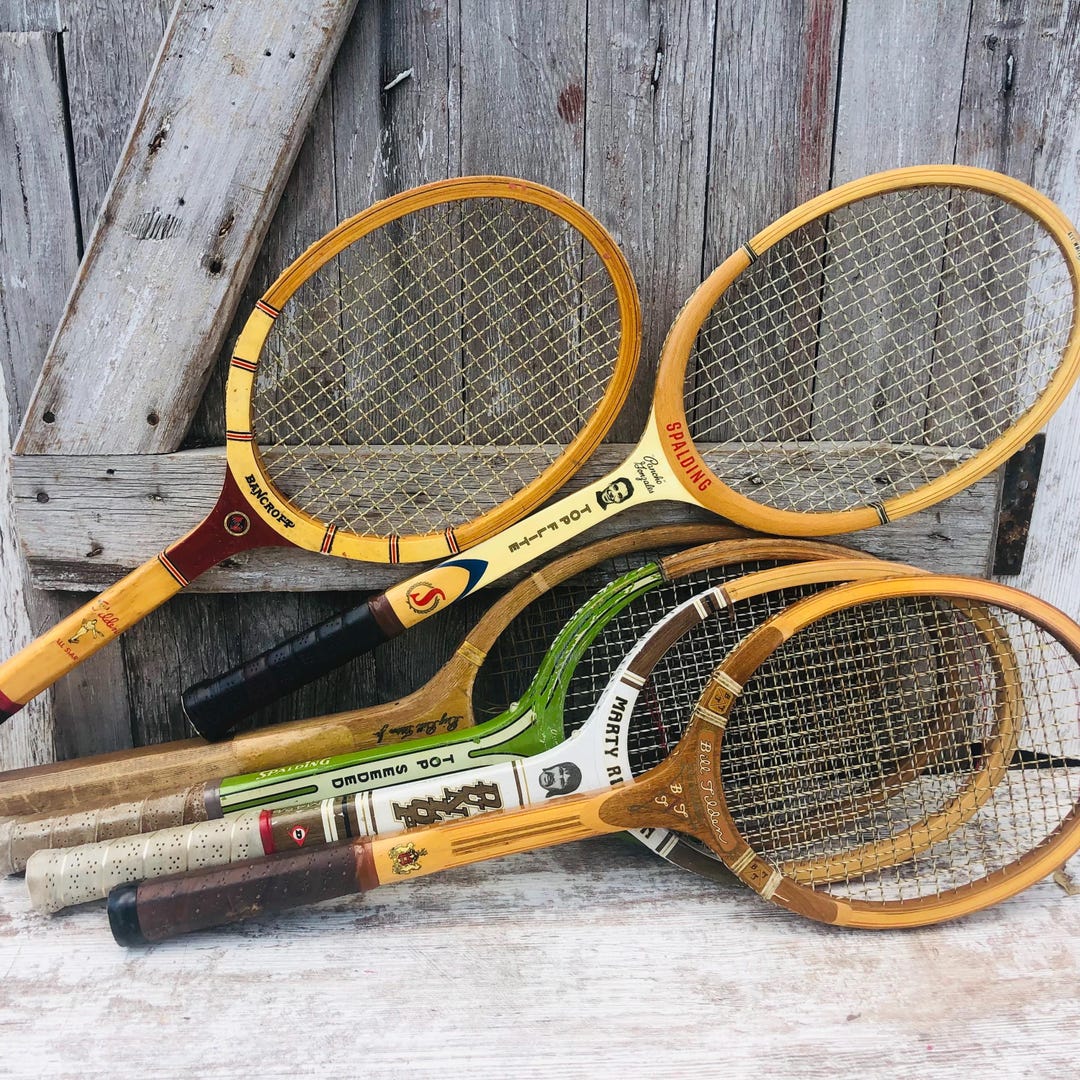 Wood Tennis Rackets Wilson Big Bill Tilden Bancroft Pancho Gonzales ...