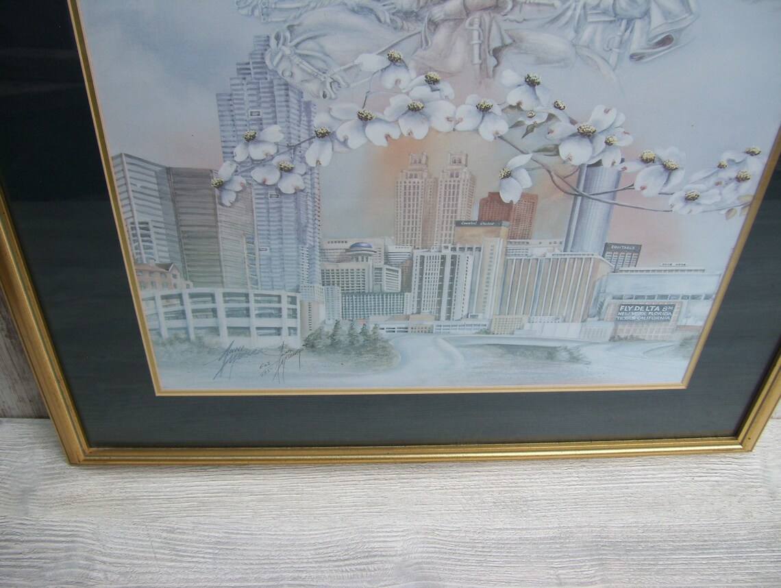 LARGE Anni Moller Atlanta Georgia Print Dogwood Buildings Fox | Etsy