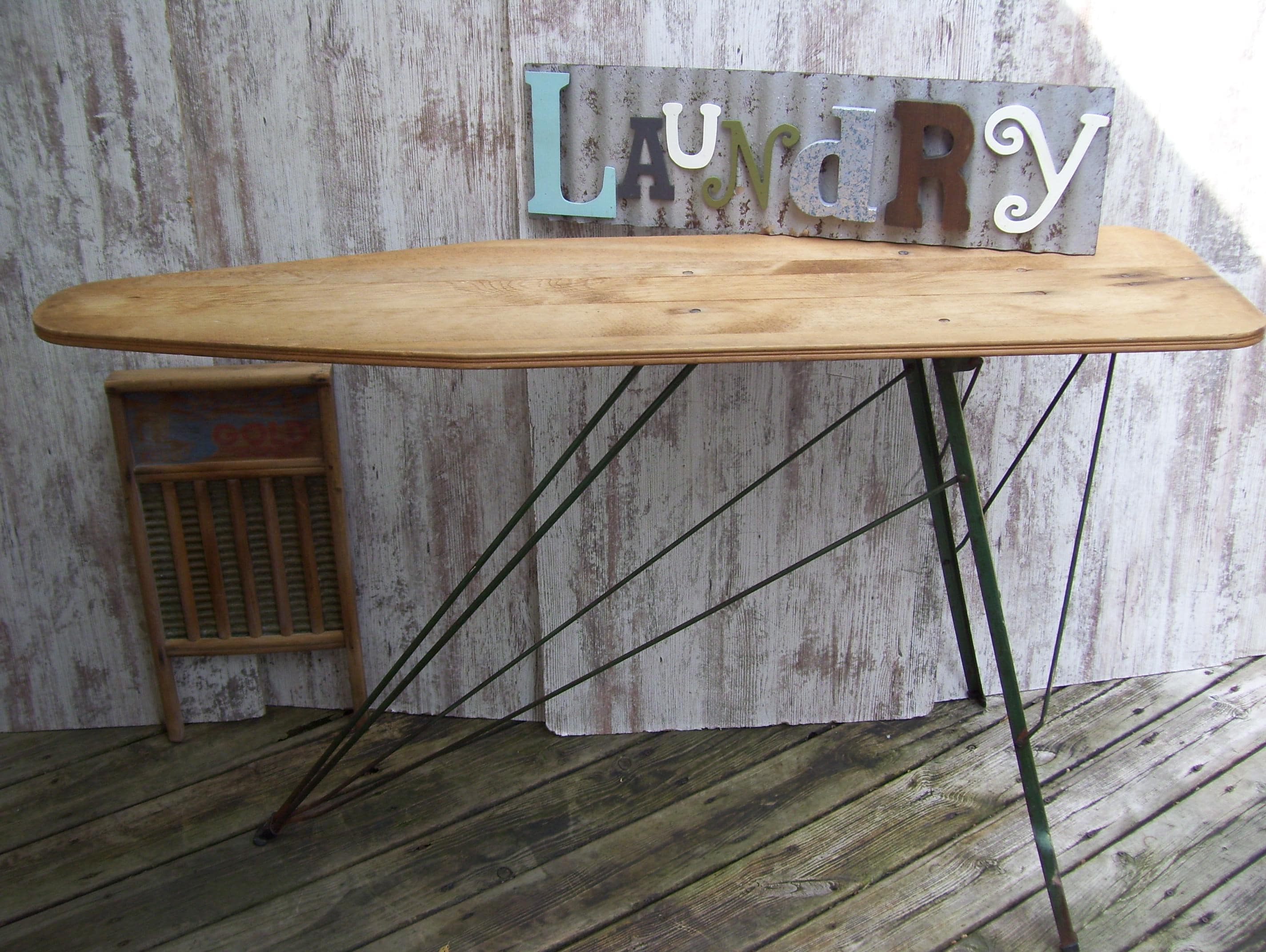 Vintage Wood Ironing Board RID JID Sunbeam Ironmaster Green Vintage Wood Ironing Board RID JID Sunbeam Ironmaster Green