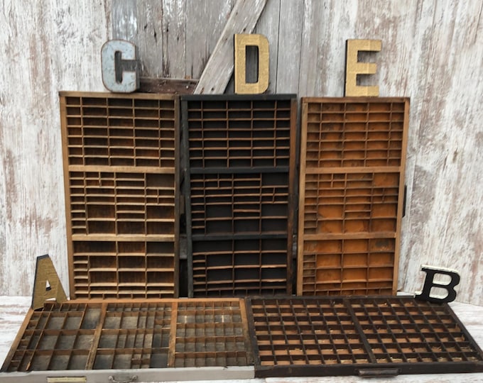 Hamilton Printers Tray Letterpress Drawer Typeset Ludlow Wood Display ...