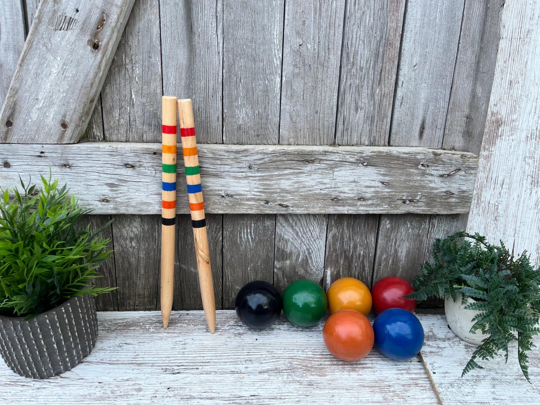 Wood Croquet Balls OR Start Finish Stakes Forster Lawn Game - Etsy