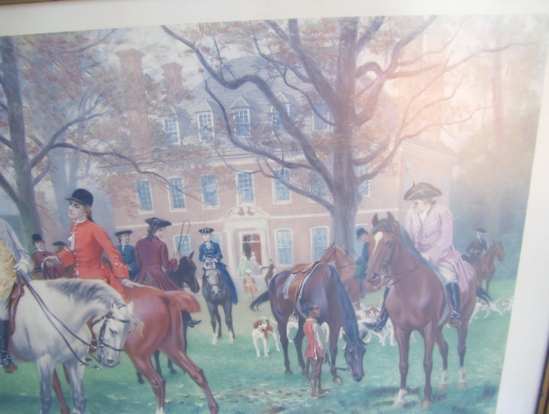 LARGE T De Thulstrup the Meet in Old Virginia Fox Hunt Color ...