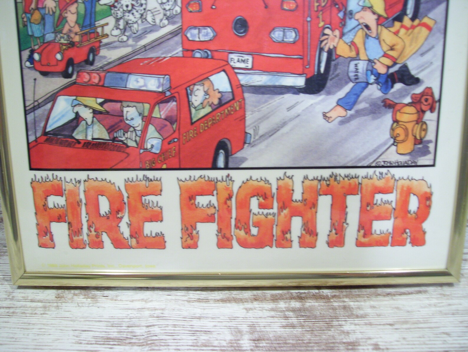 John Holladay Fire Fighter Poster 1989 Firetrucks OR Fire Department ...