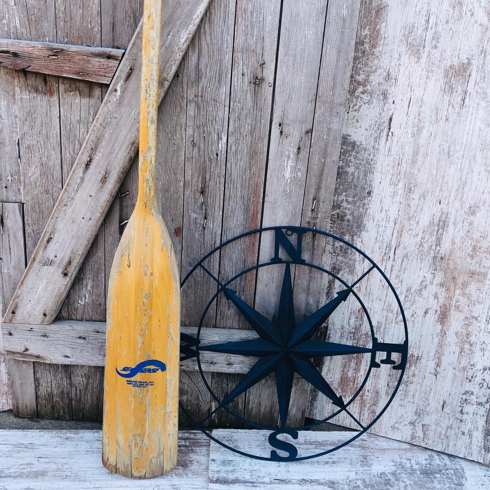 Walnut Vintage Wooden Canoe Paddle Feather Brand Seasense Paddles Wood ...