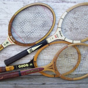 Wood Tennis Racquets Wilson Bobby Riggs Jack Kramer Bjorn Borg Bancroft ...