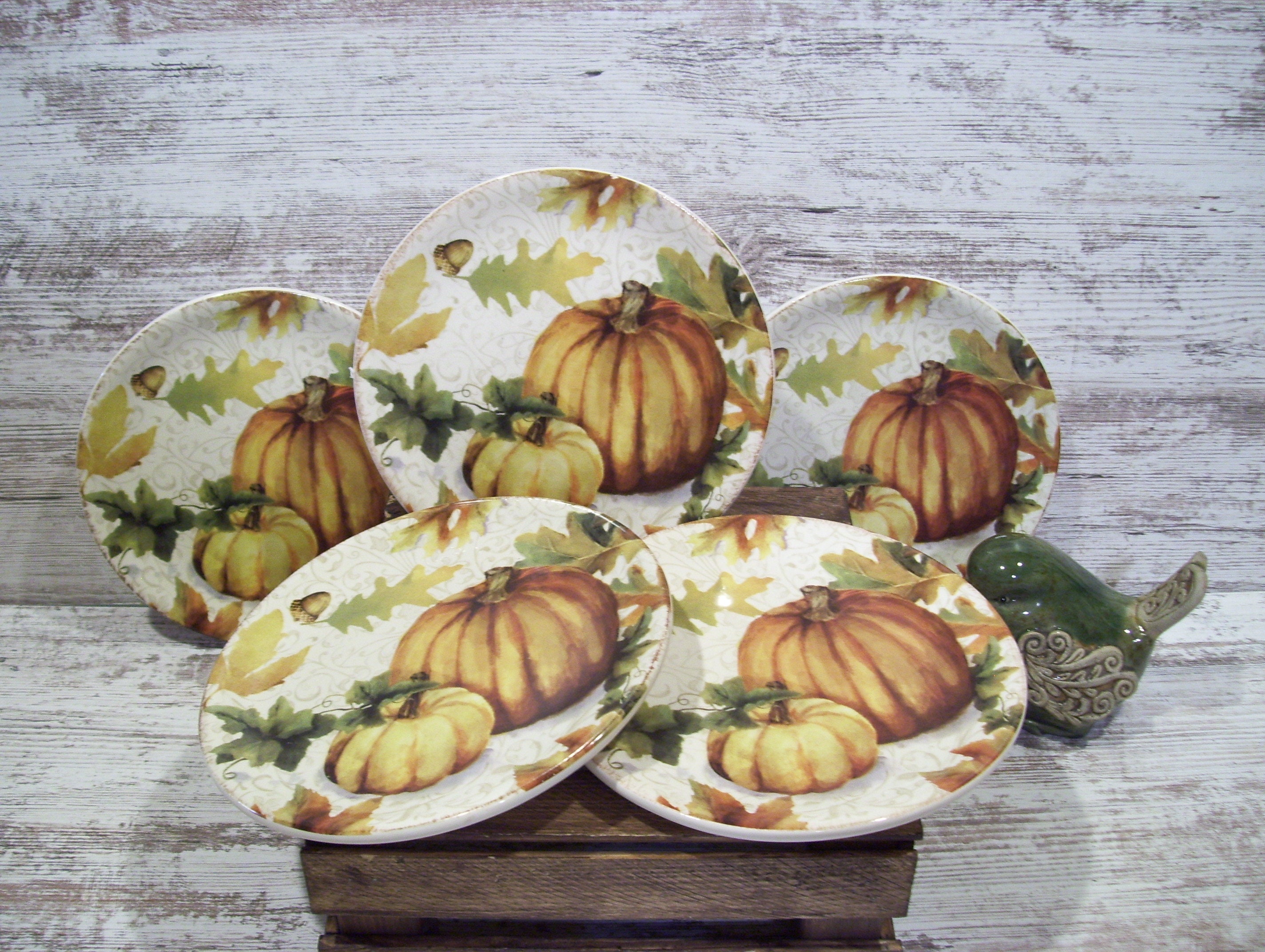 4 Crate and Barrel Plates Blue Summer Flowers OR 5 Pier 1 | Etsy