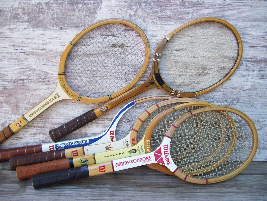 Wood Tennis Racquet Wilson Jimmy Connors Spalding Pancho Gonzales ...