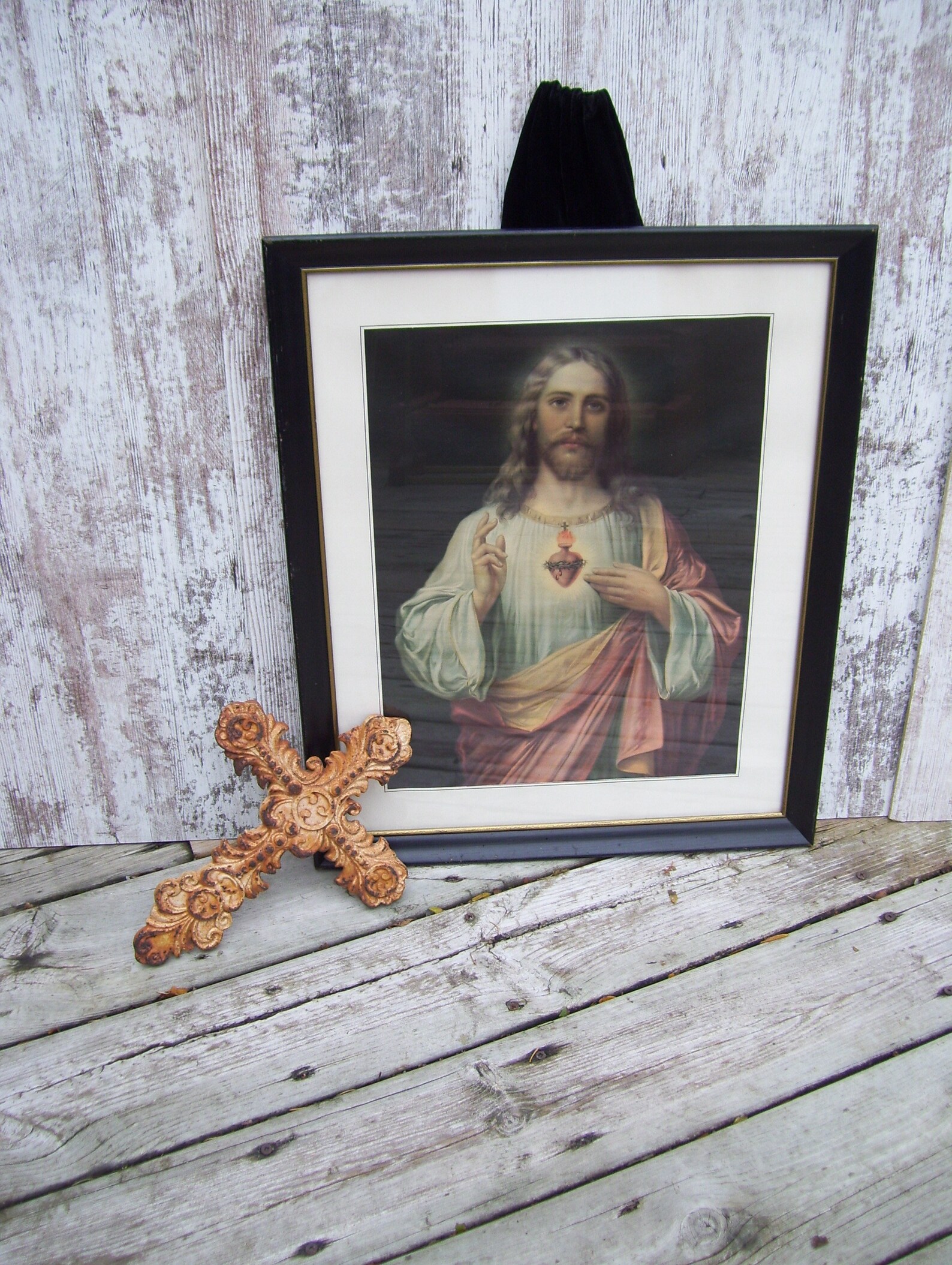 Heart of Jesus Bleeding Heart OR Sacred Heart of Mary | Etsy