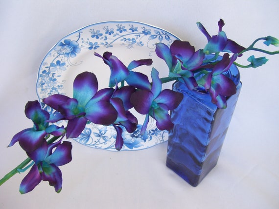 Blue Dendrobium Orchids Silk