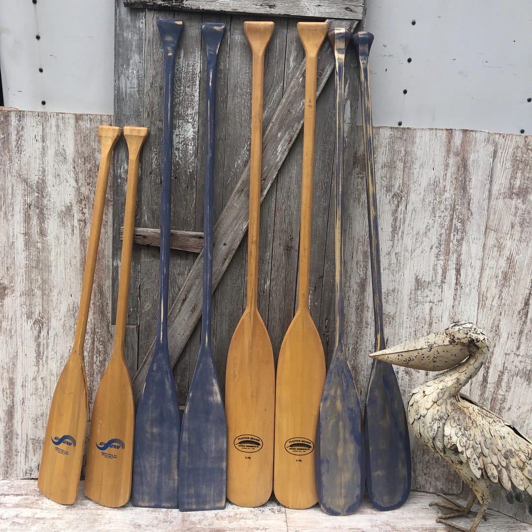 2 Feather Brand Canoe Paddles OR 60” Blue Stained Boat Oars Paddle ...
