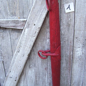 Red Wood Oxen Yoke Farmhouse Primitive Wood Iron Singletree Whiffletree ...