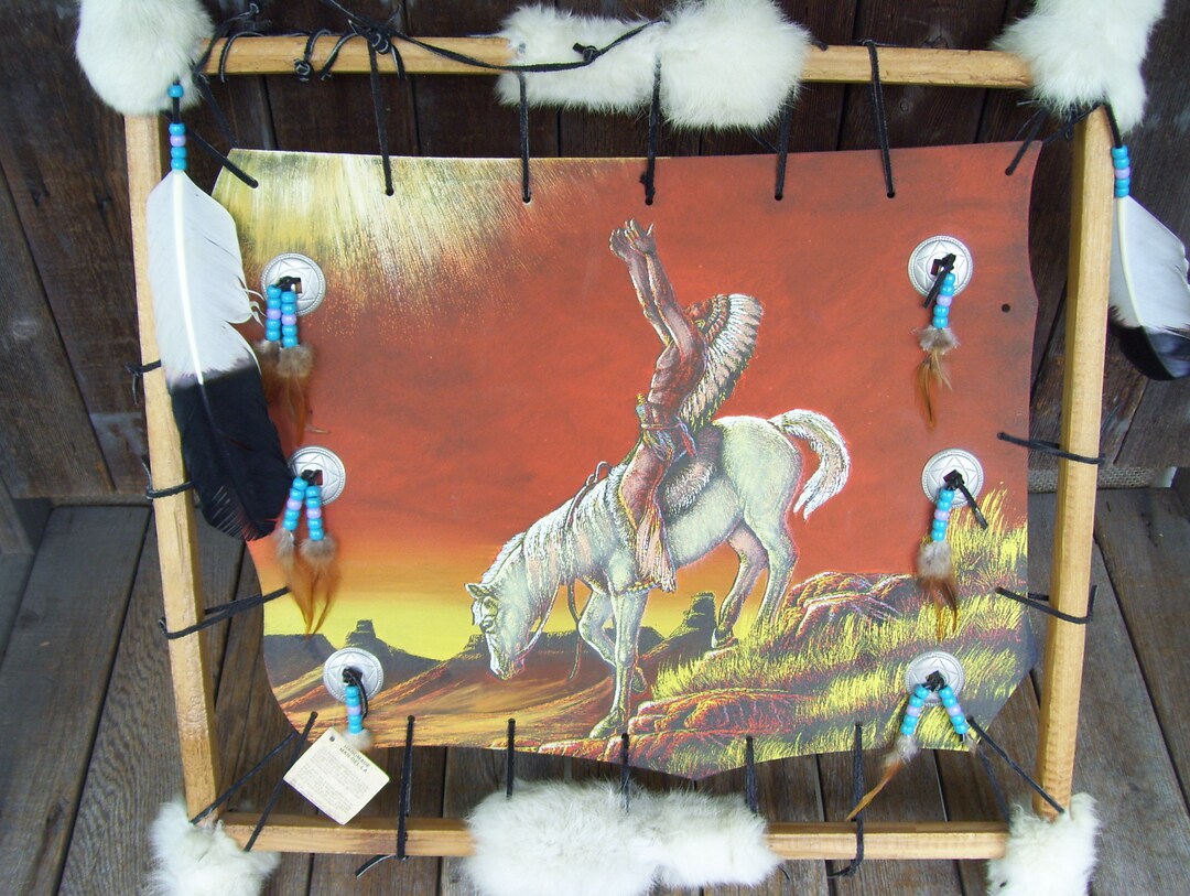 Handmade Mandella Native American Indian on Horse Southwest Decor ...