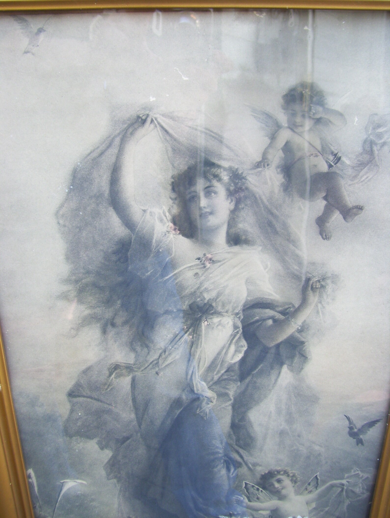 Hans Zatzka Art Nouveau Spring Fantasy Vintage Print Cherubs With Women ...