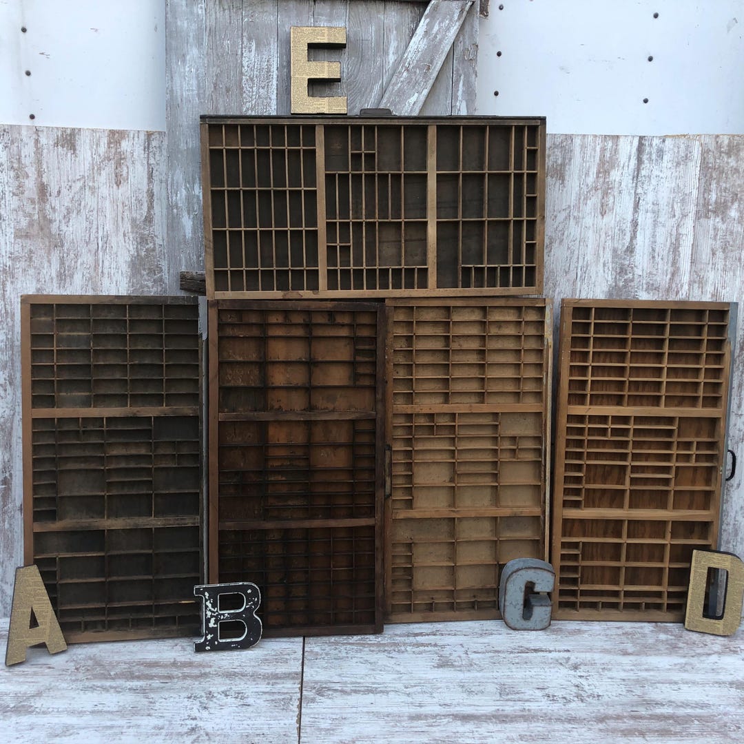 Hamilton Printers Tray Letterpress Drawer Typeset Ludlow Wood Display ...