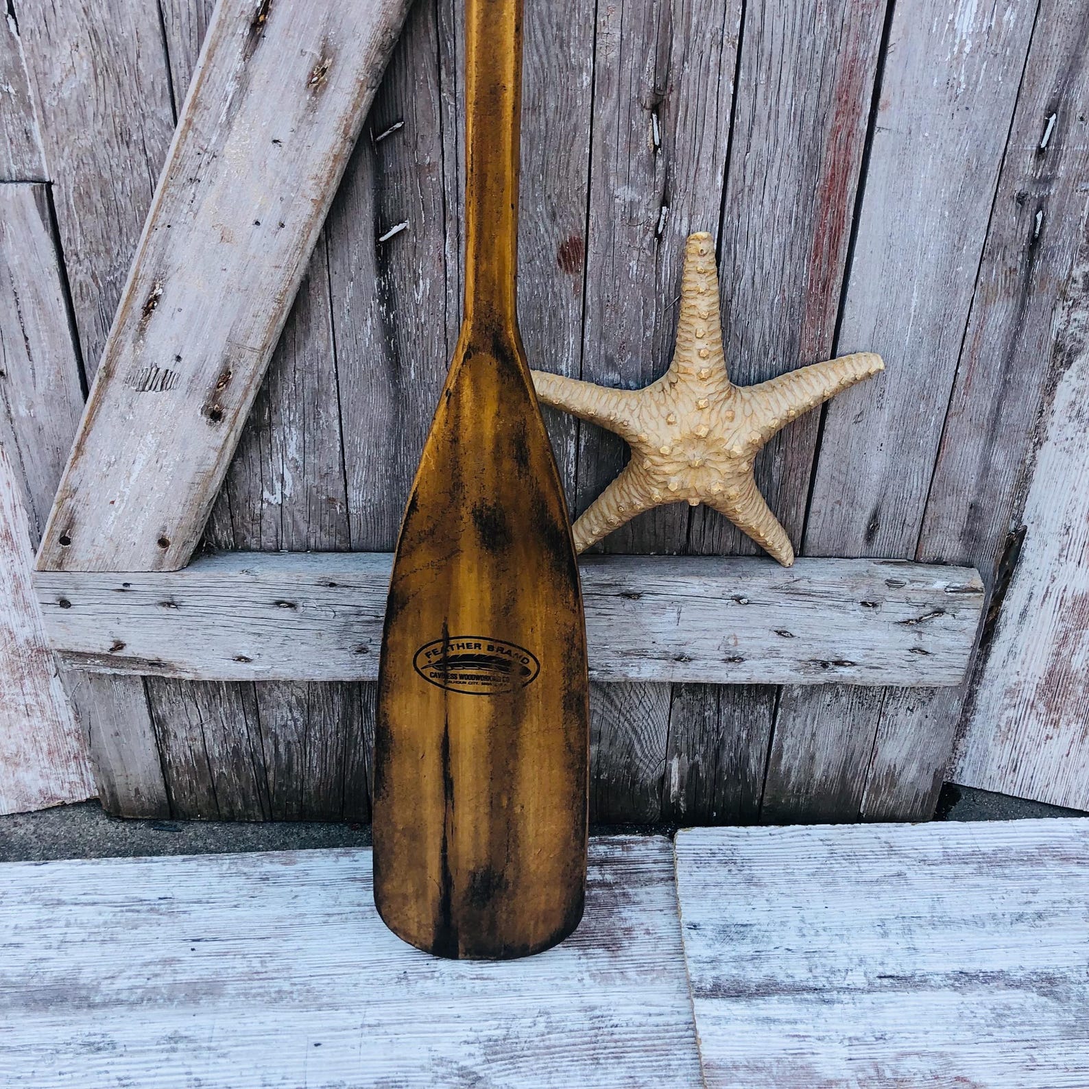 Walnut Vintage Wooden Canoe Paddle Feather Brand Seasense Paddles Wood ...
