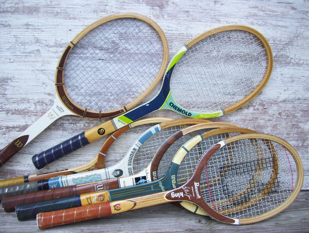 Wood Tennis Rackets Wilson Chris Evert Andrea Jaeger Dunlop Maureen ...