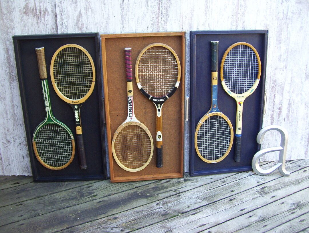 Wood Tennis Rackets in Hamilton Printer Drawer Wilson Billie Jean King ...